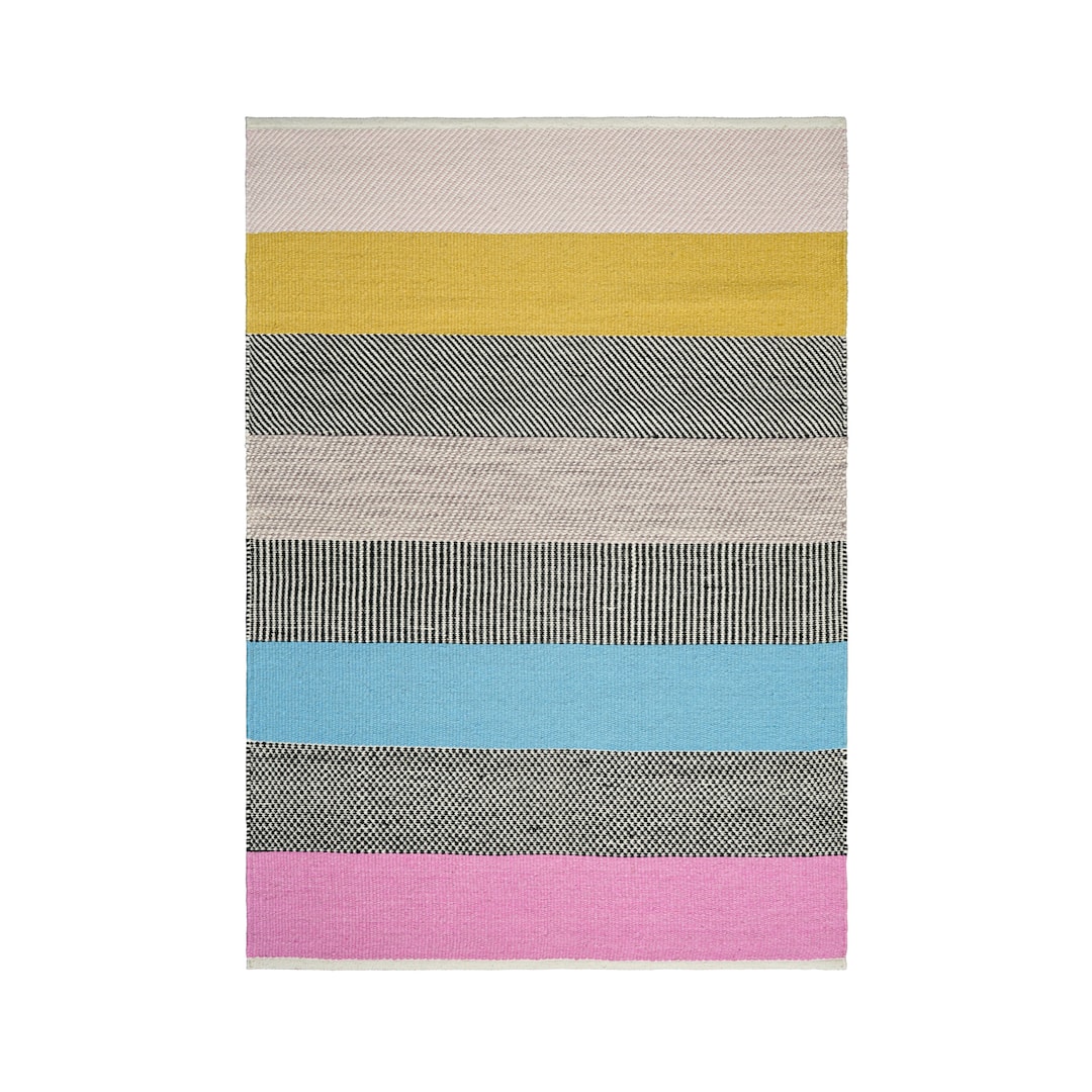 Rainbow Striped Colourful Modern Textured Wool Kilim Rug, Abstract ...