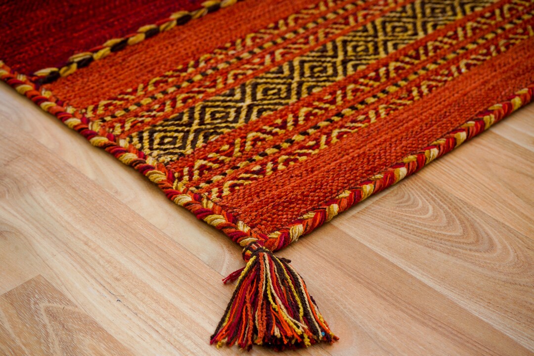 Red Kilim Rug 3X5, Indian Handwoven, Vintage, Aesthetic, Christmas ...