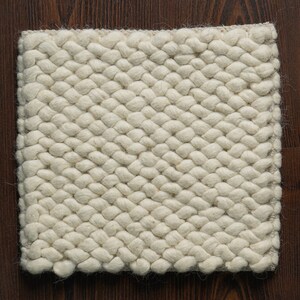 Hand Knotted Ivory Scandinavian Chunky Loop Indoor Wool Rug, Cozy ...