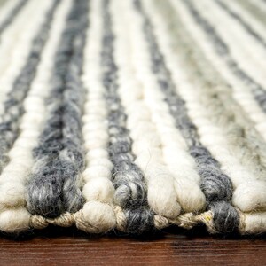 Handwoven Chunky Loop Scandinavian Multi Knitted Wool Rug - Grey ...