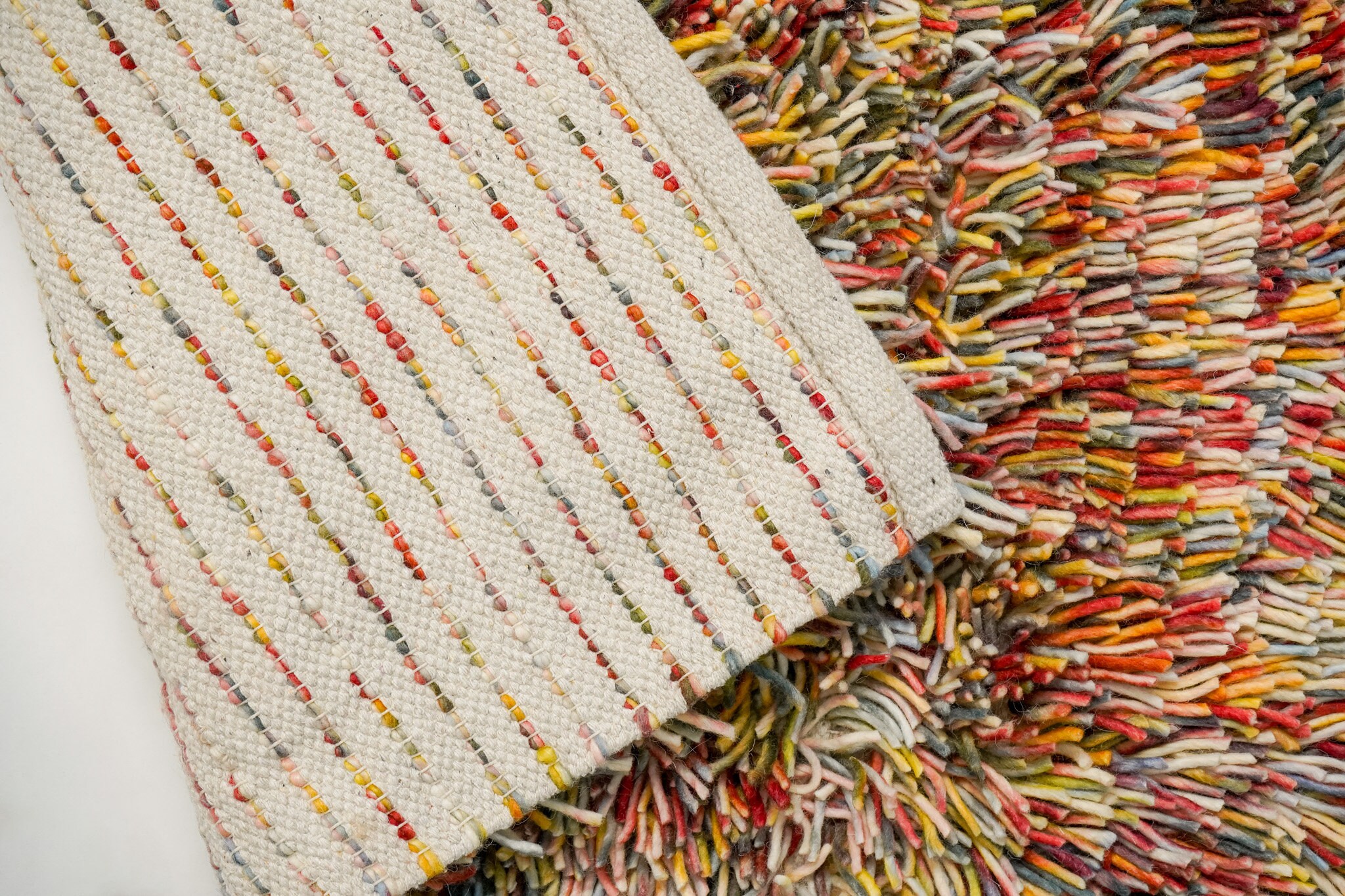 Rainbow Felted Custom Shag Rug, Premium Wool, Multi Coloured, Funky ...