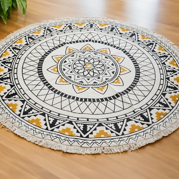 Round Boho Rug - Etsy