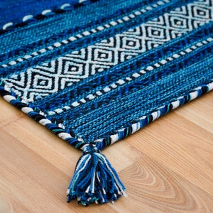 Blue Moroccan Runner, Hallway Runner, Indigo Kilim, Kitchen Runner Rug ...
