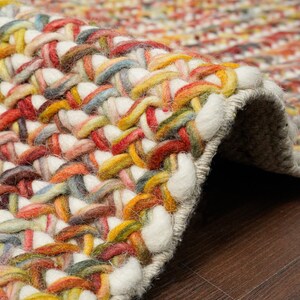 Multi Blend Hand Knitted Chunky Looped Wool Rug, Premium Wool ...