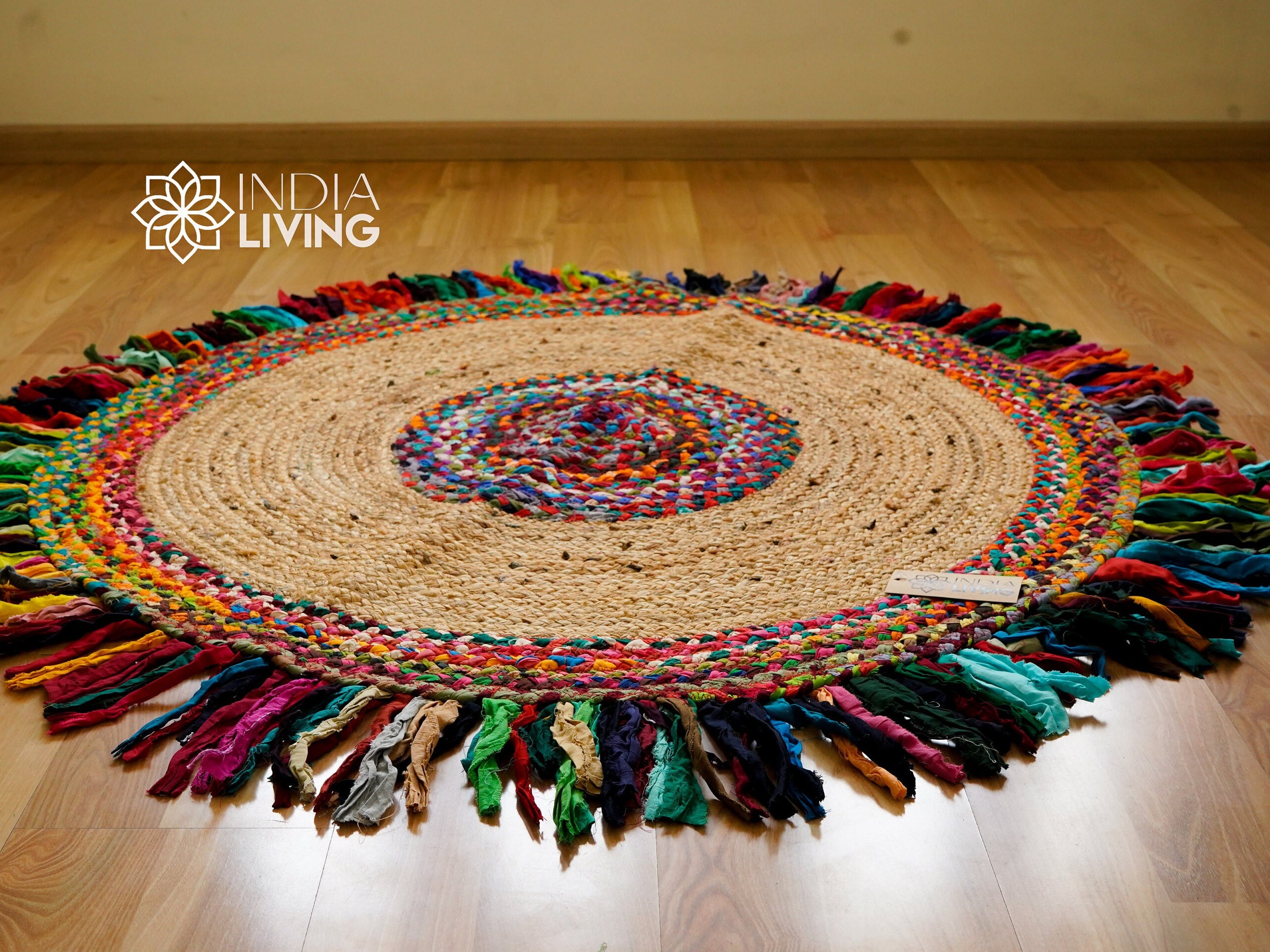 Jute Rag Braided Boho Rug Jute Chindi Mat Jute Hemp Carpet - Etsy