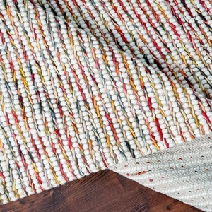 Multi Blend Custom Made Chunky Looped Wool Rug, Soft, Colourful Funky ...