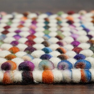 Colourful Chunky Multi Blend Felted Wool Area Rug, Handwoven Wool ...