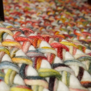 Multi Blend Hand Knitted Chunky Looped Wool Rug, Premium Wool ...