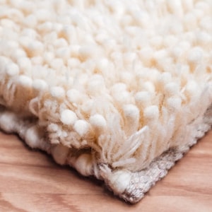 Natural Ivory Shaggy Wool Rug - Premium New Zealand Wool Scandinavian ...