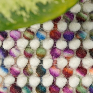 Colourful Chunky Multi Blend Felted Wool Area Rug, Handwoven Wool ...