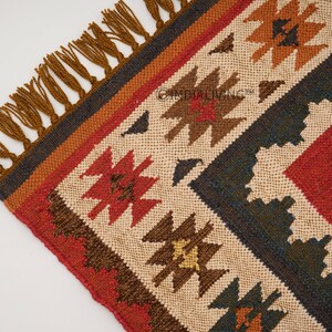 Native American Red Kilim Rug, Navajo Outdoor Area Rug, Aztec Native ...