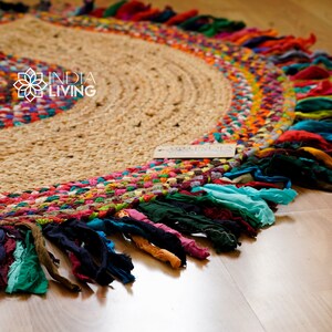 Jute Rag Braided Boho Rug, Jute Chindi Mat, Jute Hemp Carpet, Outdoor ...