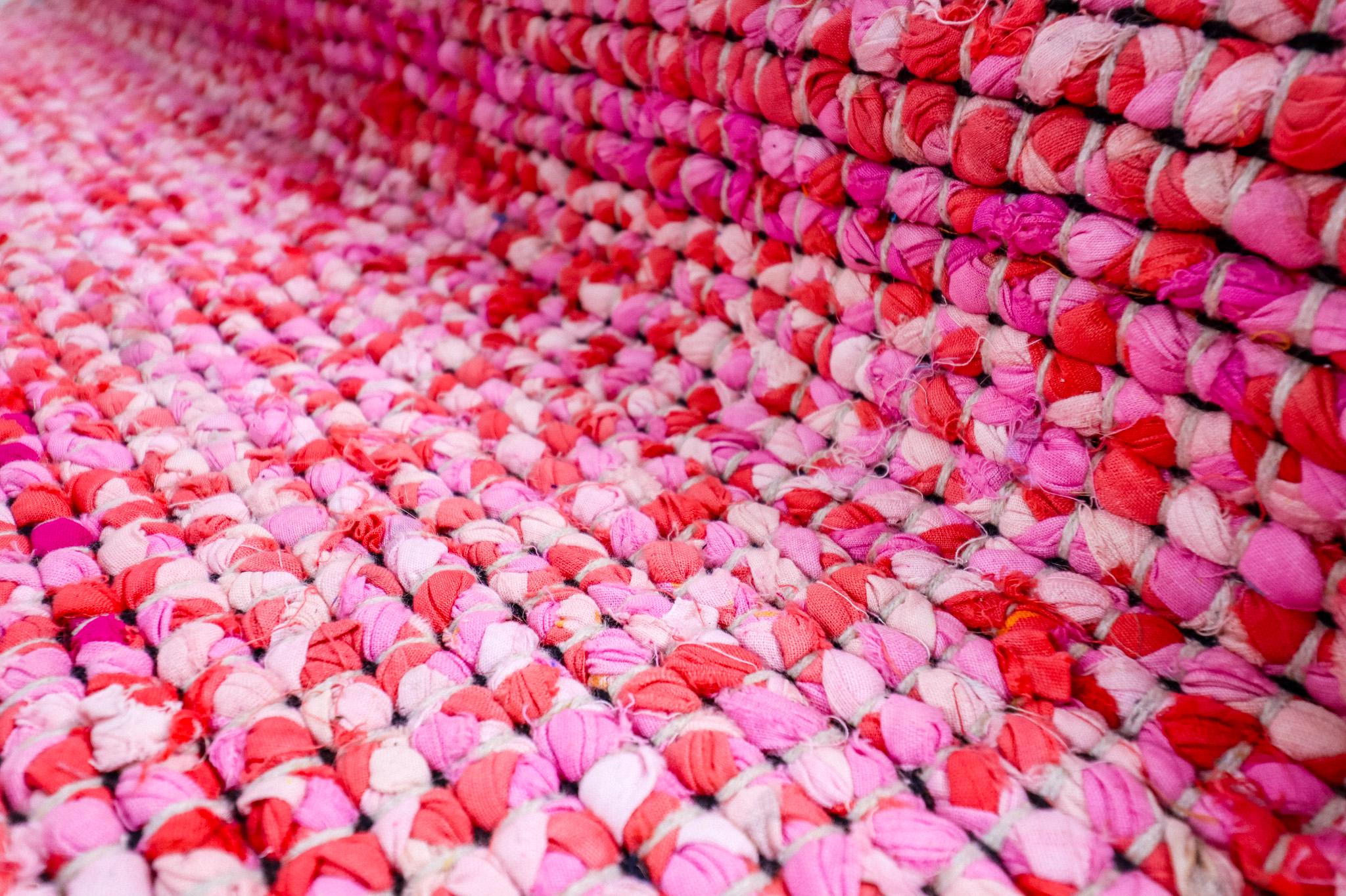 Pink Multi Chindi Rag Rug - Recycled Cotton Sustainable Home Decor ...