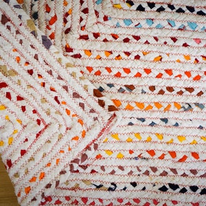 Multi Chindi Rainbow White Rag Rug, Handcrafted Recycled Cotton Home ...