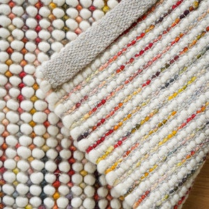 Multi Blend Chunky Looped Wool Rug Colourful Wool Carpet Funky Decor ...