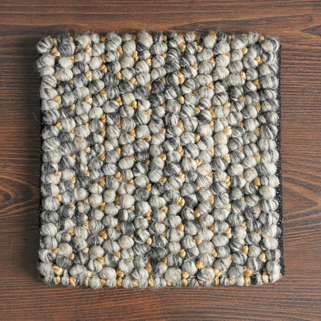 Charcoal Grey Chunky Loop Wool Jute Hand Woven Rug Hand Made - Etsy