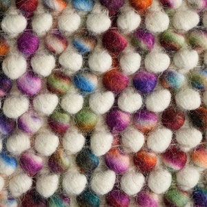 Colourful Chunky Multi Blend Felted Wool Area Rug, Handwoven Wool ...
