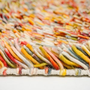 Rainbow Felted Custom Shag Rug, Premium Wool, Multi Coloured, Funky ...
