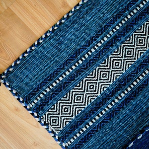 Blue Moroccan Runner, Hallway Runner, Indigo Kilim, Kitchen Runner Rug ...