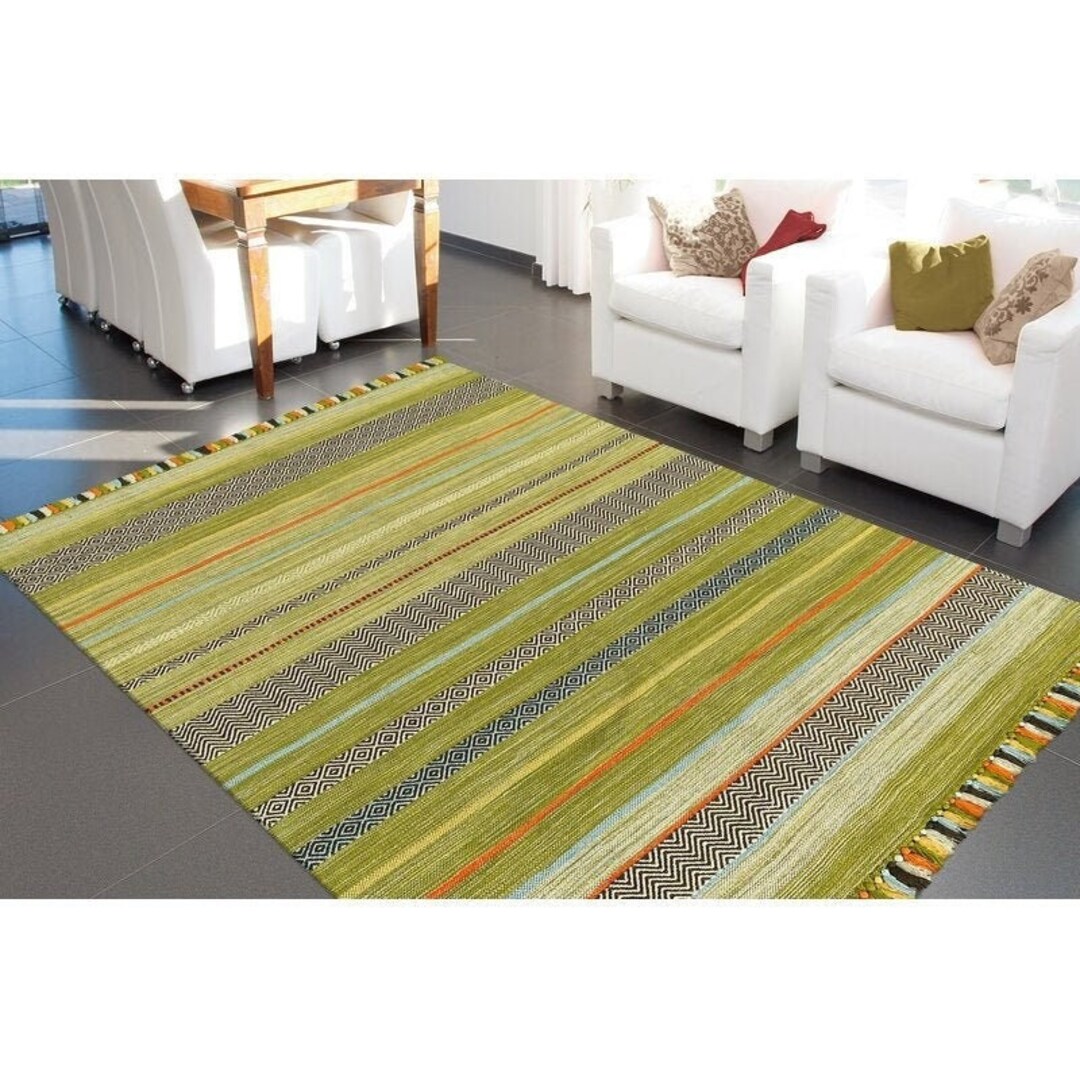 Indian KILIM Green Kaleen Rug/handmade Rug/area Rug/indoor Rug/bedroom ...