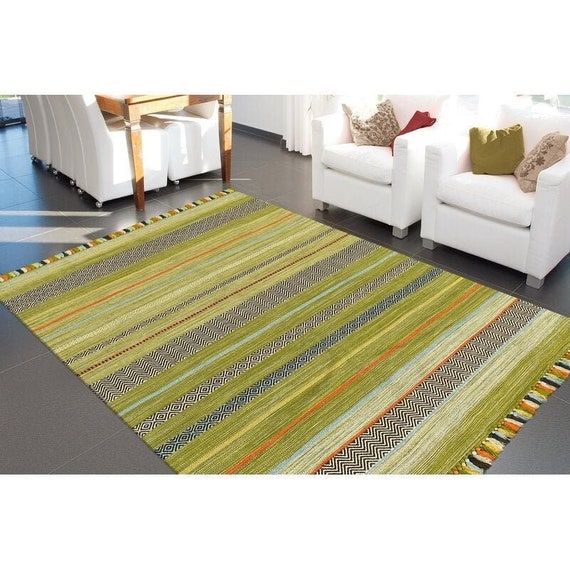Indian KILIM Green Kaleen Rug/handmade Rug/area Rug/indoor - Etsy