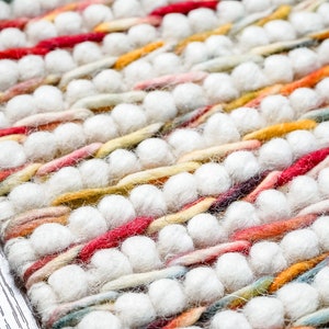 Multi Blend Custom Made Chunky Looped Wool Rug, Soft, Colourful Funky ...