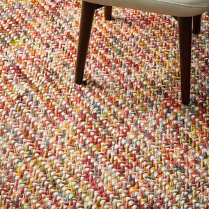 Multi Blend Hand Knitted Chunky Looped Wool Rug, Premium Wool ...