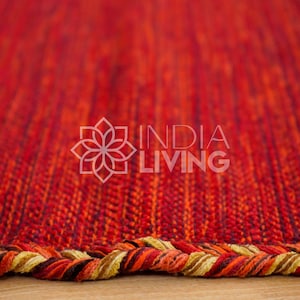 Red Kilim Rug - Indian Artistic Handmade Moroccan Inspired Ethnic ...
