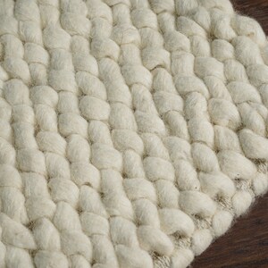 Hand Knotted Ivory Scandinavian Chunky Loop Indoor Wool Rug, Cozy ...