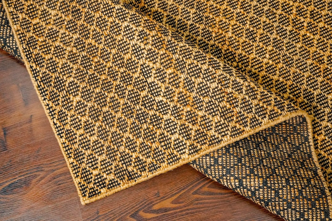 Handwoven Honeycomb Ribbed Jute Area Rug - Natural Fibre Sustainable ...