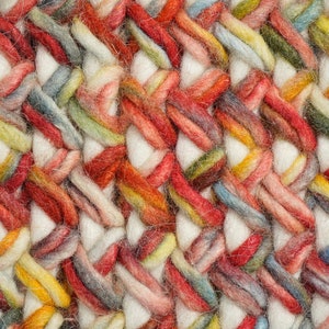 Multi Blend Hand Knitted Chunky Looped Wool Rug, Premium Wool ...