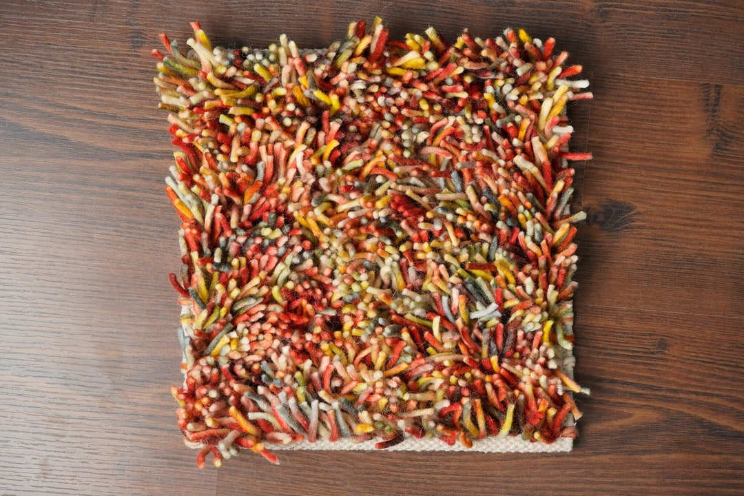 Rainbow Felted Custom Shag Rug, Premium Wool, Multi Coloured, Funky ...