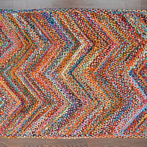 Multi Chindi Rainbow Rag Rug - Handcrafted Recycled Cotton Sustainable ...
