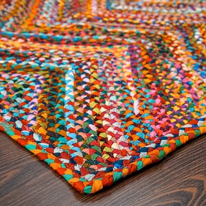 Multi Chindi Rainbow Rag Rug - Handcrafted Recycled Cotton Sustainable ...