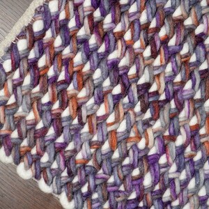 Multi Blend Hand Knitted Chunky Looped Wool Rug, Premium Wool ...