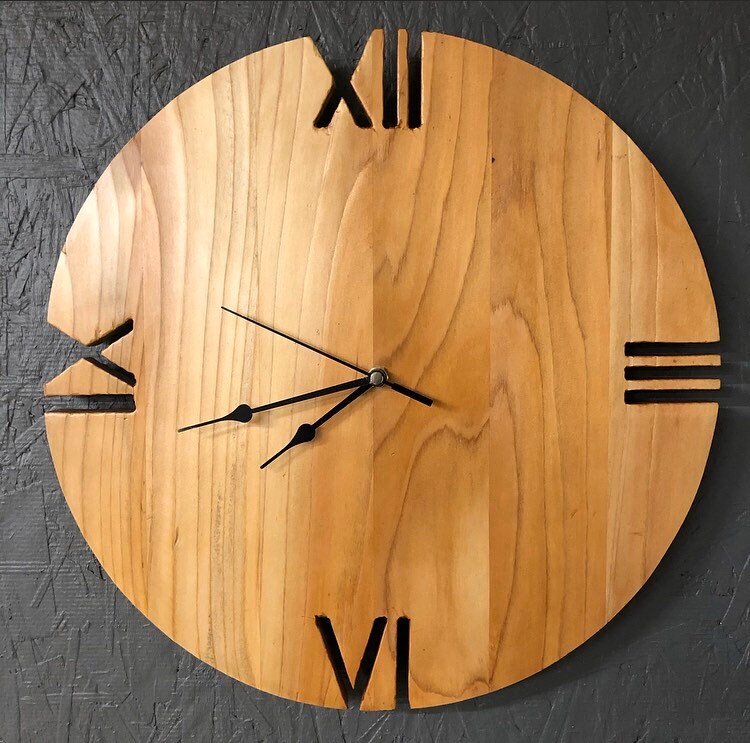 14” Cedar Wood Analogue Wall Clock - Etsy