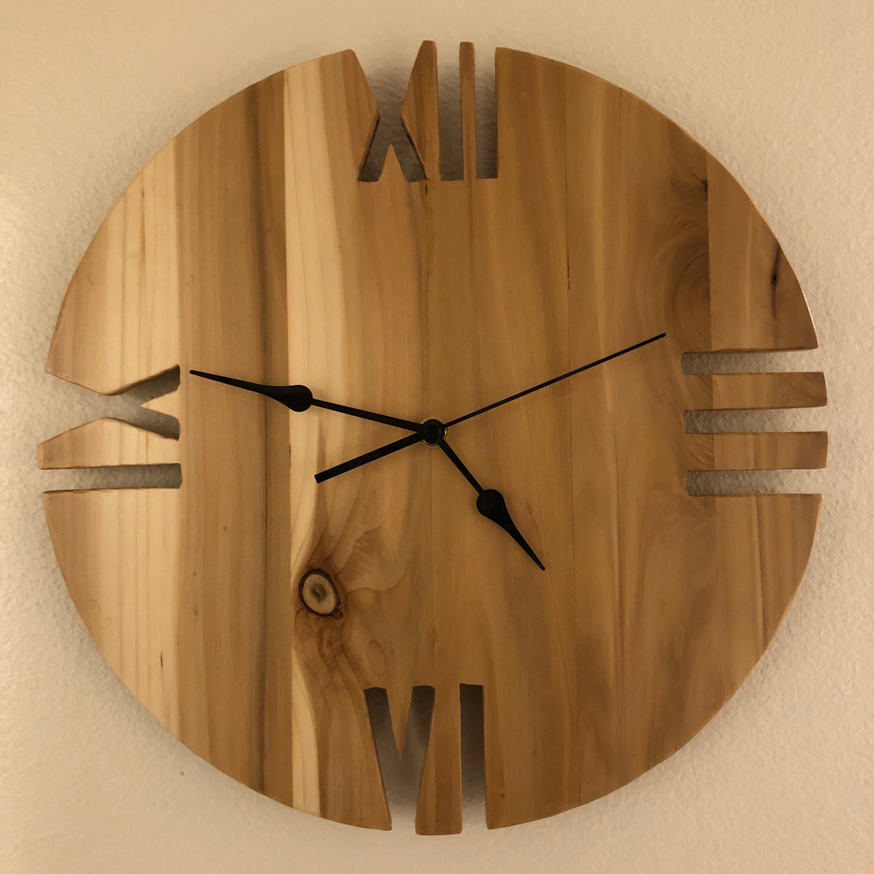 14” Cedar Wood Analogue Wall Clock - Etsy