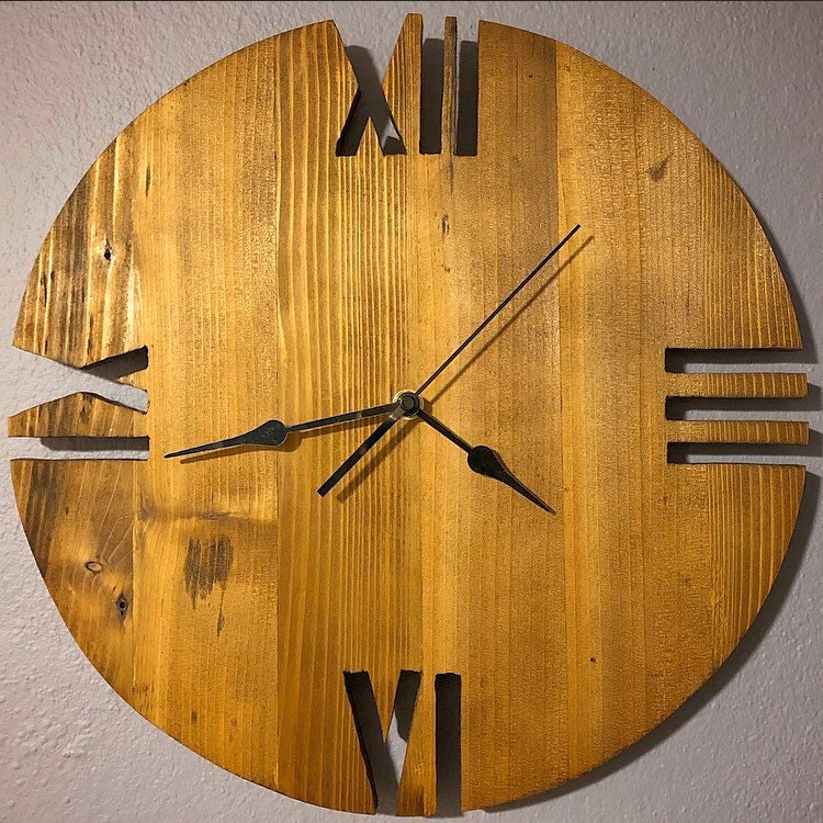 14” Cedar Wood Analogue Wall Clock - Etsy