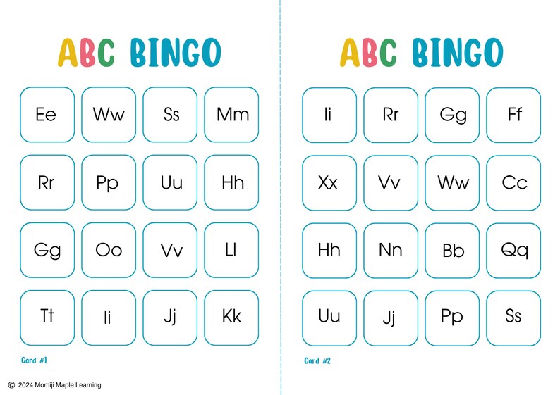 Alphabet Cards Phonics Game ABC Poster Alphabet Bingo ABC Book Memory ...