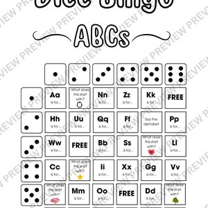 Alphabet Dice Bingo Game Phonics Beginning Sound - Etsy