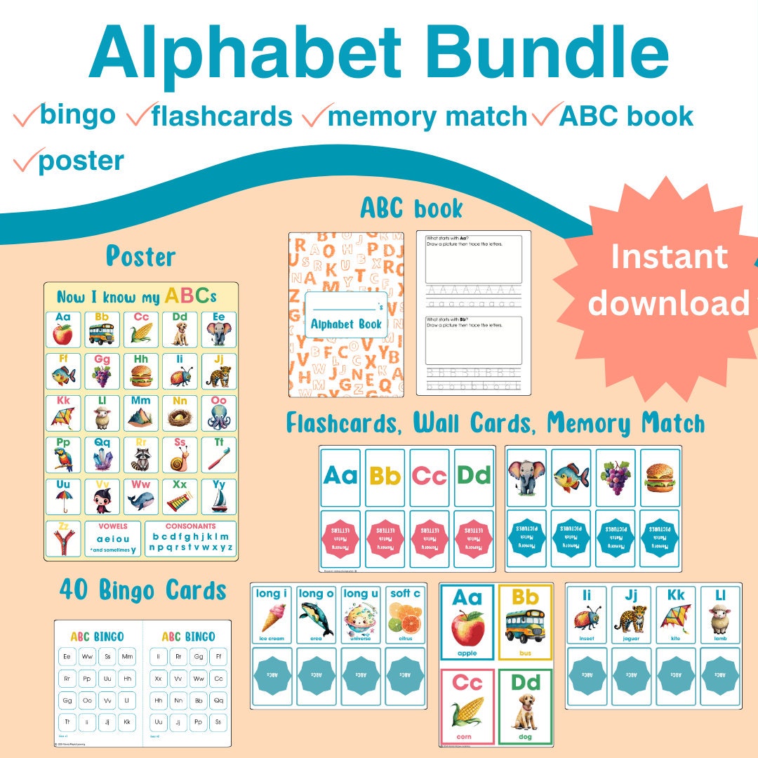 Alphabet Cards | Phonics Game | ABC Poster | Alphabet Bingo | ABC Book ...