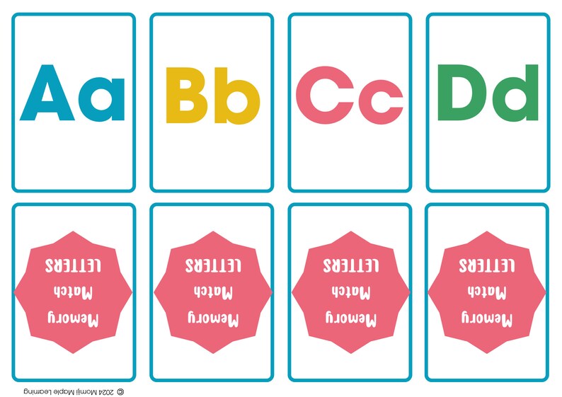Alphabet Cards Phonics Game ABC Poster Alphabet Bingo ABC Book Memory ...