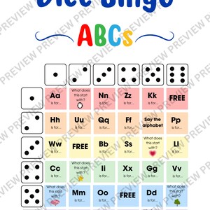 Alphabet Dice Bingo Game | Phonics | Beginning Sound - Etsy