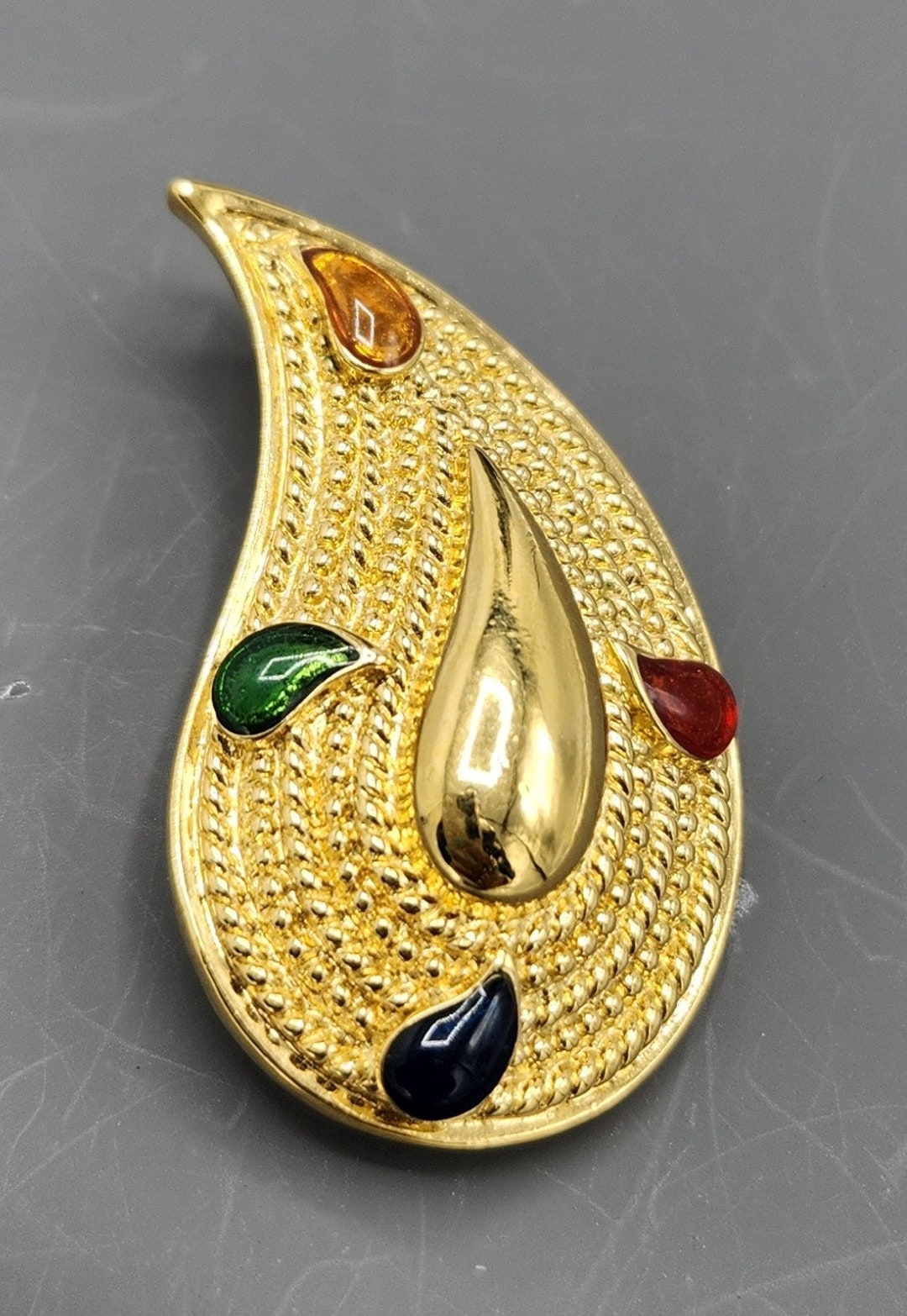 Vintage Gold Multi Colored Pin - Etsy