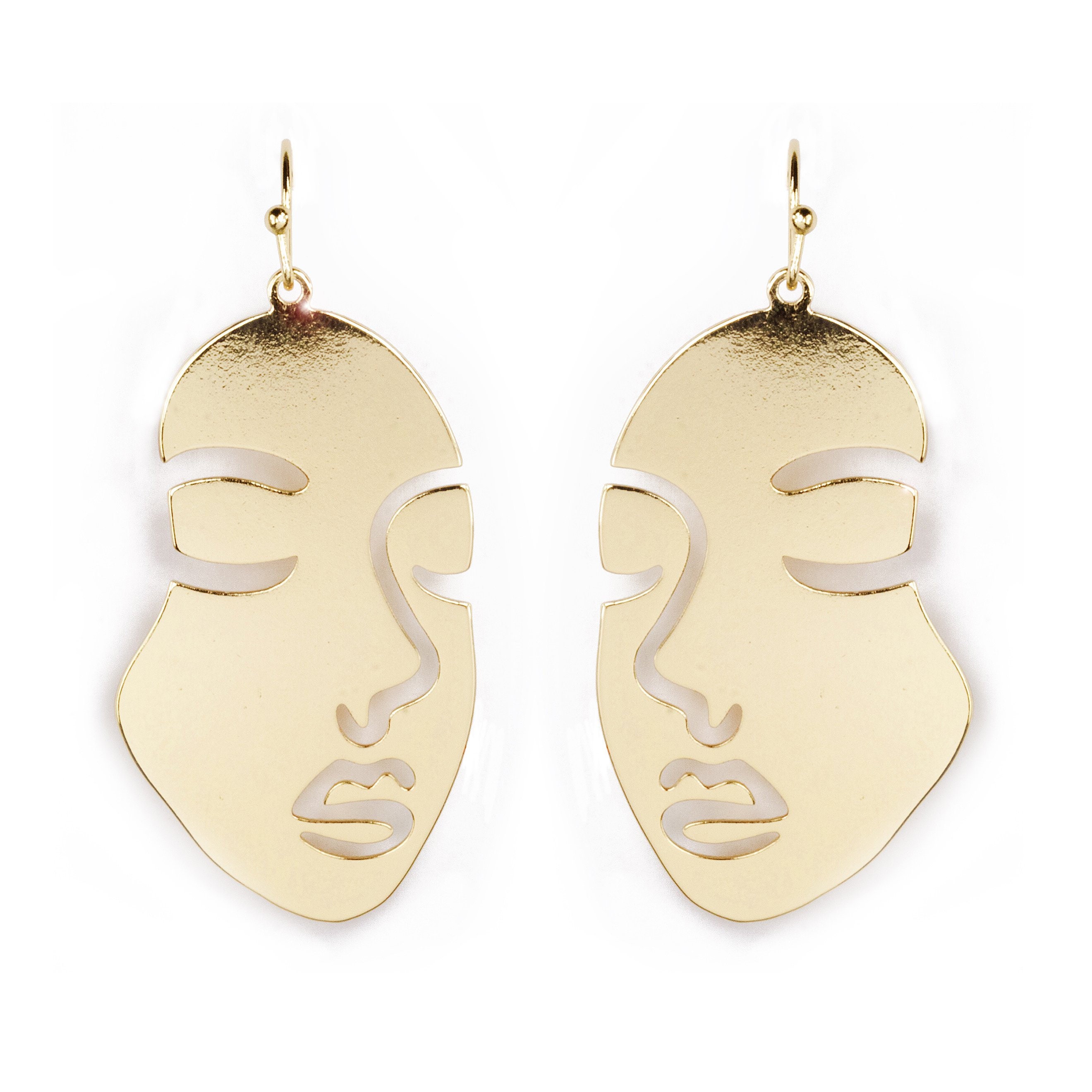 Etched Face Earrings - Etsy