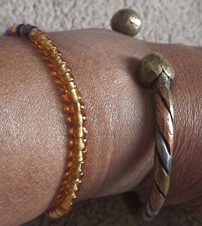 3 Tone Metal Twisted Bracelet - Etsy