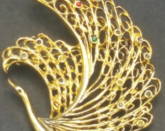 Gold Vintage Wire Brooch | Etsy