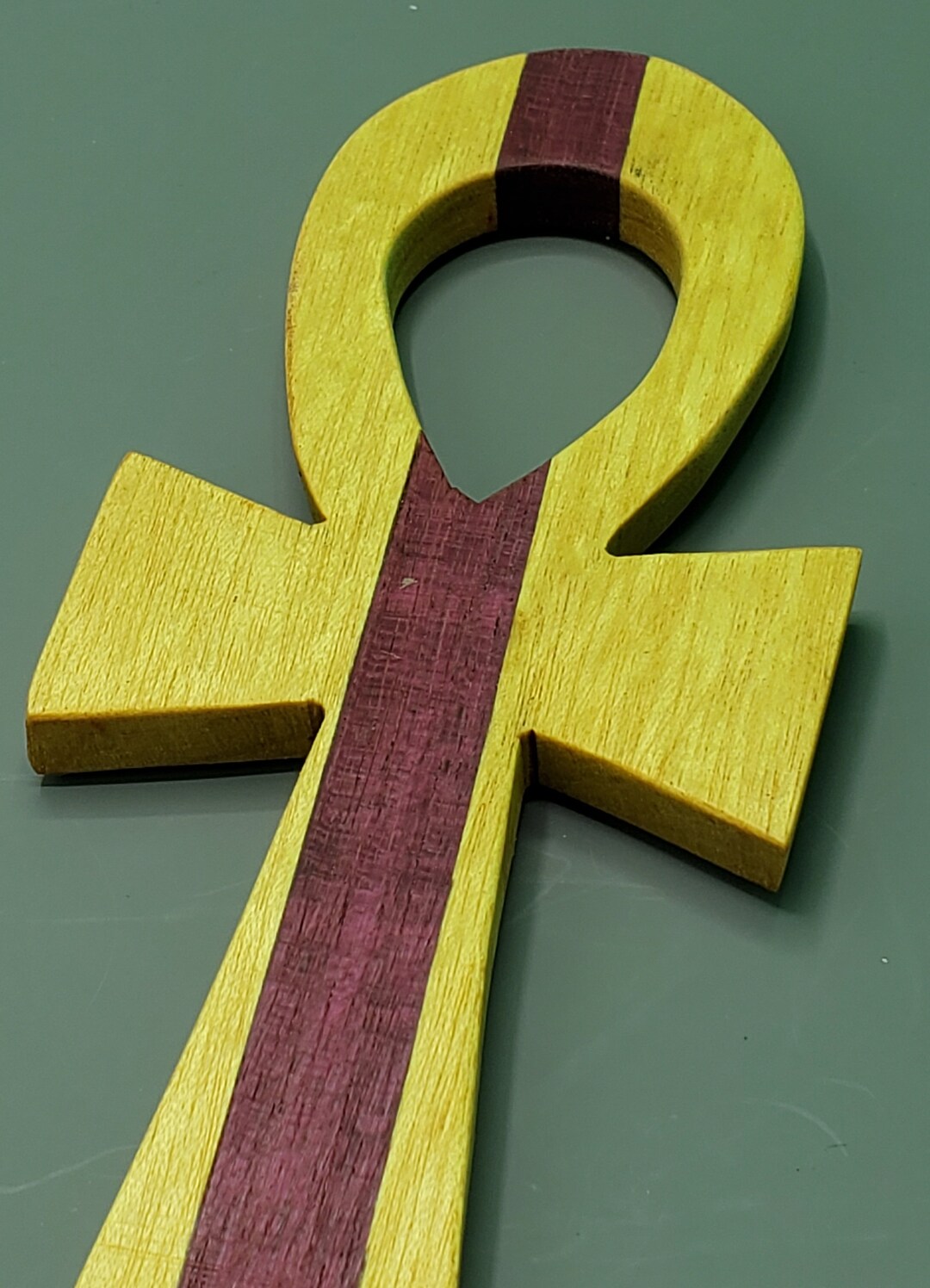 Yellow Heart and Purple Heart Wood Ankh - Etsy
