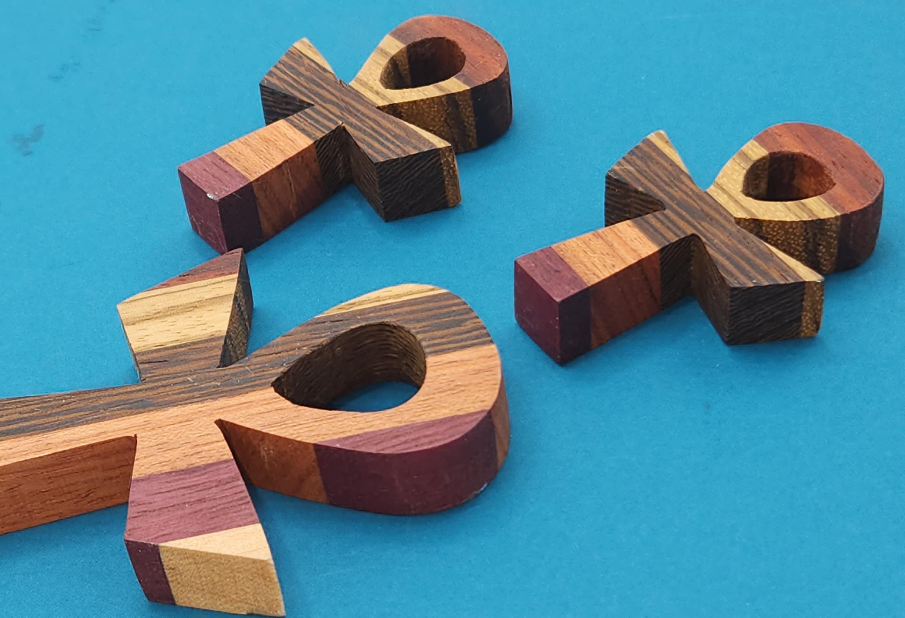3 Piece Multi Wooden Ankh Set - Etsy