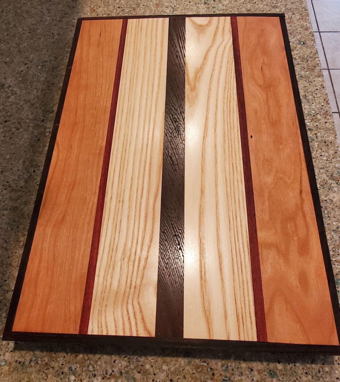 Multi Wood Striped Cutting Board - Etsy